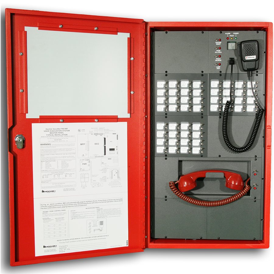 Master Panel, 48 Switches/LEDs, Master Fire Phone, Red, 120VAC