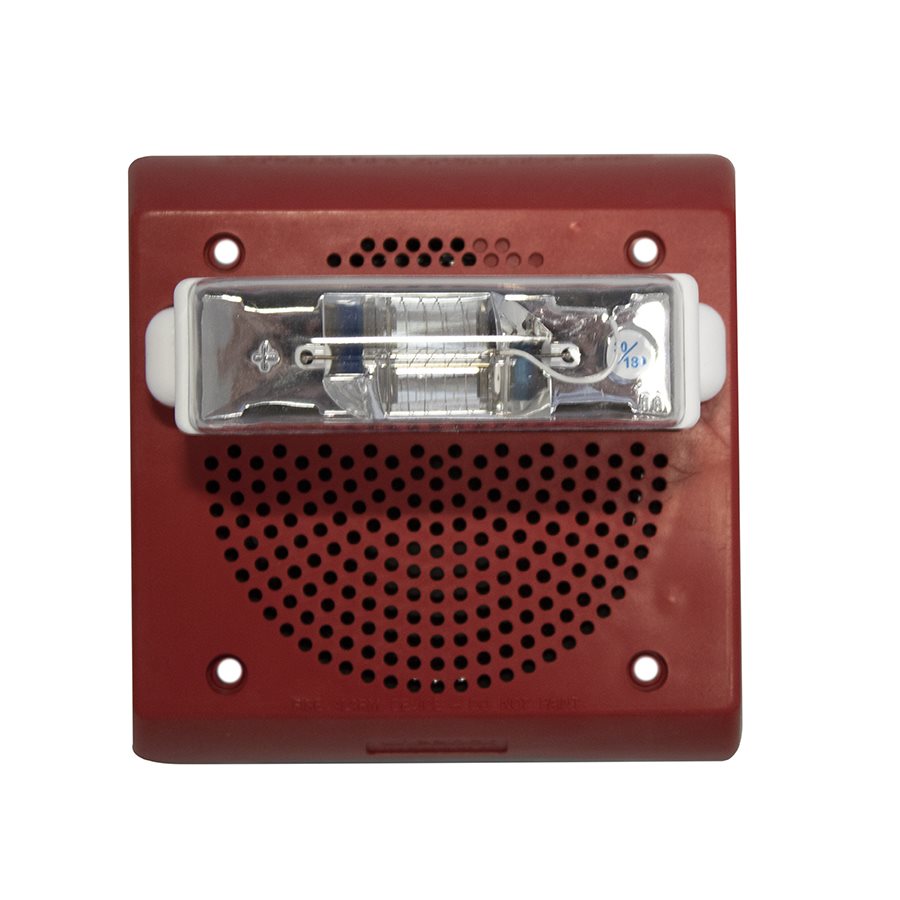 Weatherproof 24VDC Speaker Strobe, 75CD, Wall Mount, Red (IOB Backbox ...