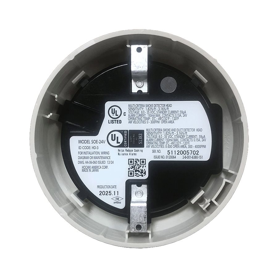 SOE-24V Conventional Photoelectric Smoke Detector UL 7th Edition